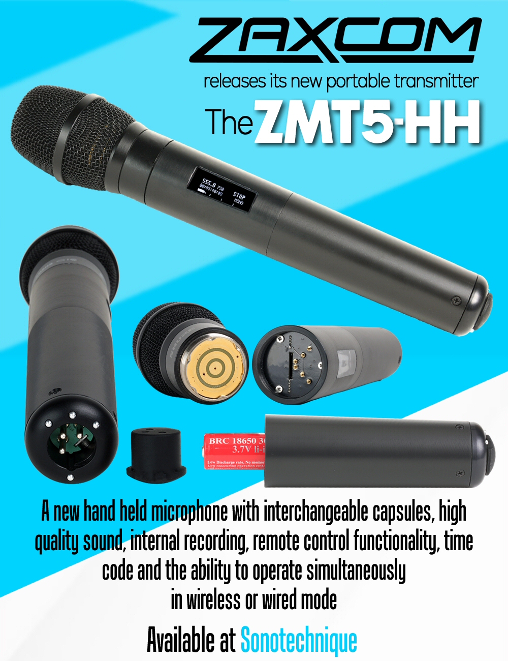 Zaxcom releases its new portable transmitter the ZMT5-HH